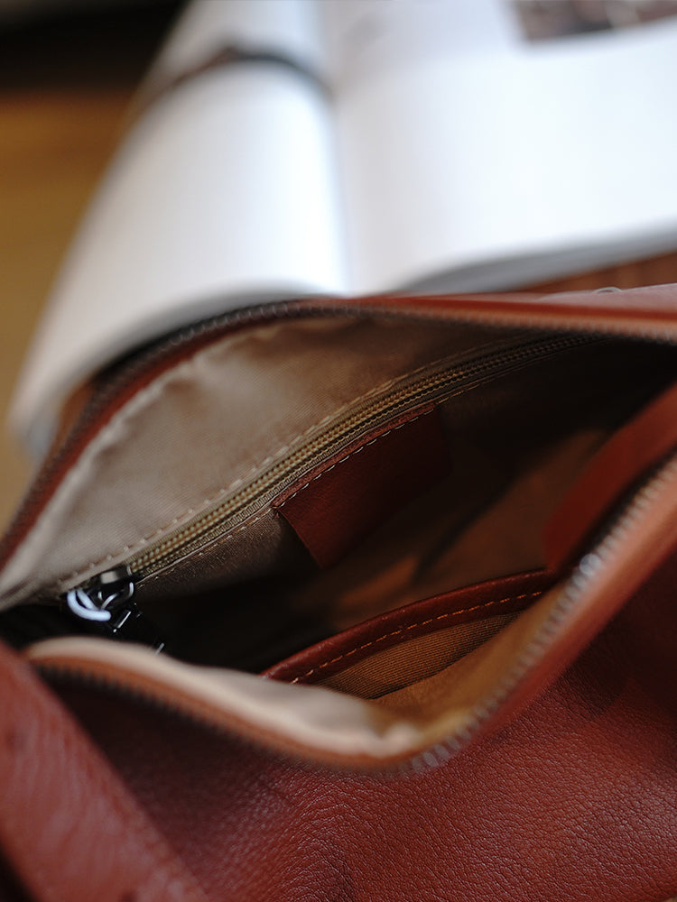 Brown Leather Box Shoulder Bag Trendy Women Coffee Cube Crossbody Purs