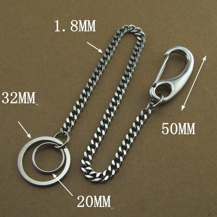304 Solid Stainless Steel 15inch Wallet Chain Cool Punk Rock Biker Tru