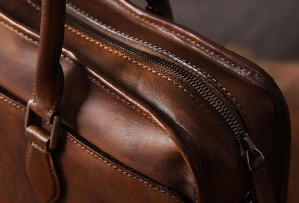 Handmade Cool leather mens Briefcases vintage laptop Briefcases ...