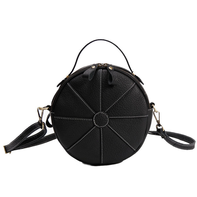Fashion Womens Leather round purse circle bag circle handbag round han