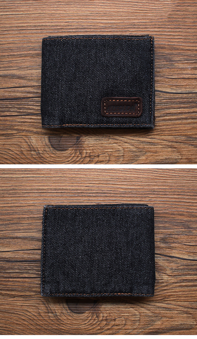 Blue Denim Wallet Denim Mens Slim billfold Wallet Denim Bifold Wallets ...