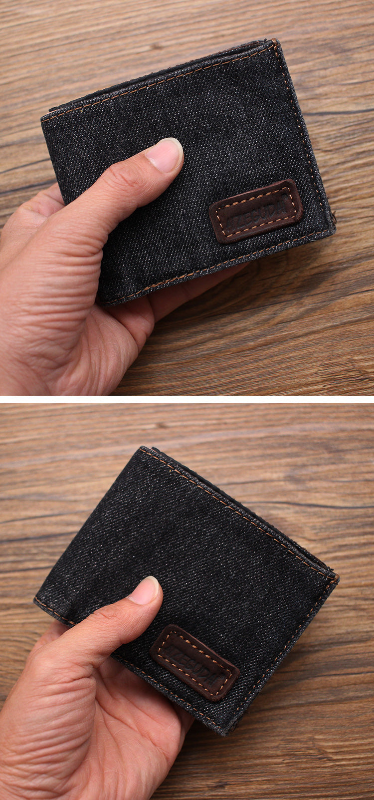 Blue Denim Wallet Denim Mens Slim billfold Wallet Denim Bifold Wallets ...