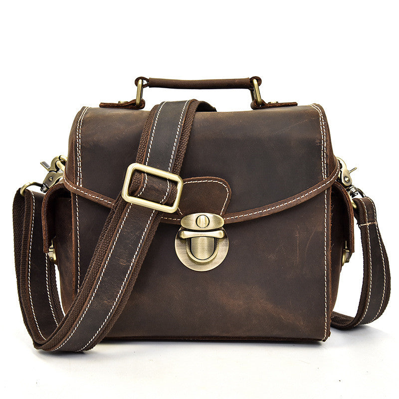 Cool Men Leather Camera Bag Canon Vintage Messenger Shoulder bag For Men