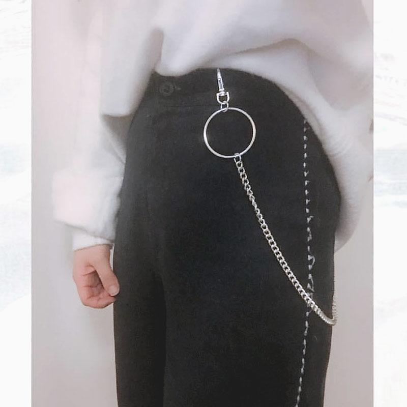 Fashion Men's Women's Self Defense Long Hip Hop Pants Chain Biker Wall