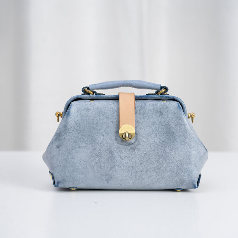 Handmade Womens Vintage Small Leather Doctor Handbag Side Purse Doctor ...