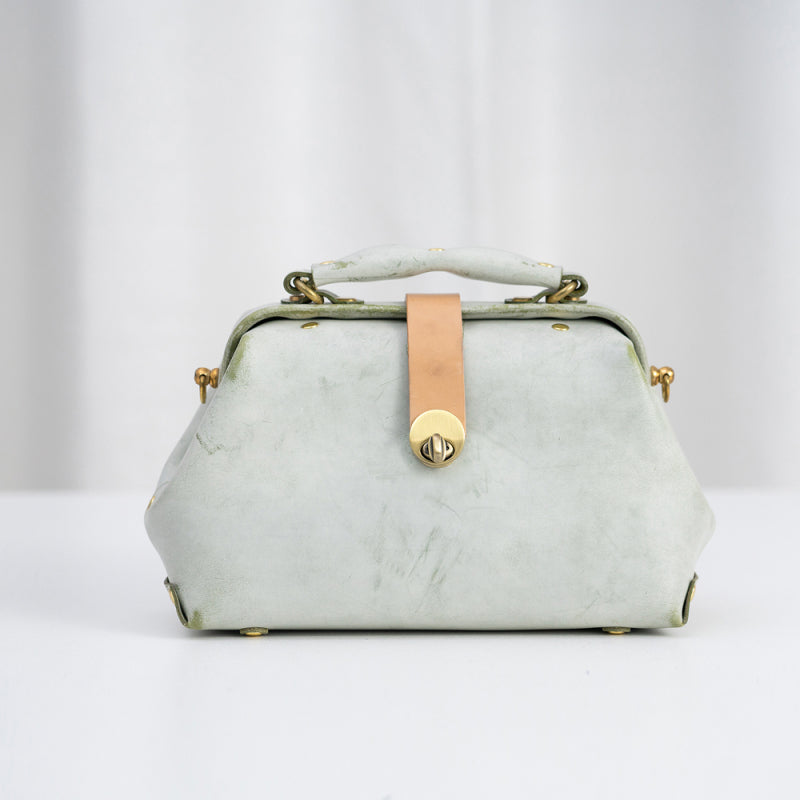 Handmade Womens Vintage Small Leather Doctor Handbag Side Purse Doctor ...