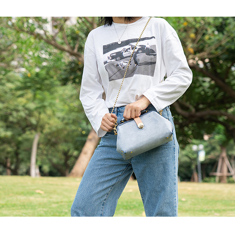 Handmade Womens Vintage Small Leather Doctor Handbag Side Purse Doctor ...