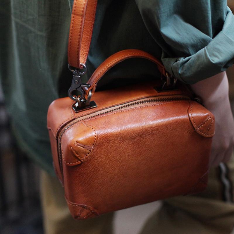 Leather Structured Satchel Square Purses Handbags Crossbody Bag Purse ...