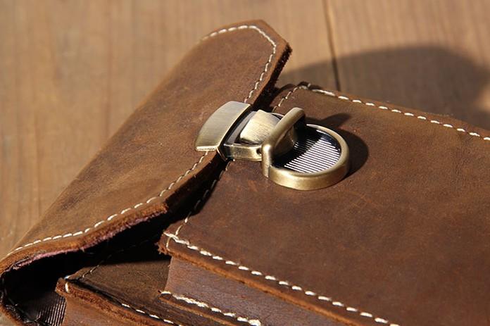 Leather Mens Belt Pouch Small Cases Waist Bag Hip Pack Belt Bag for Men