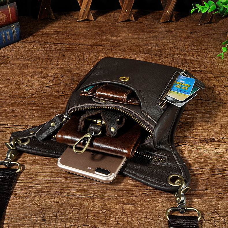 Leather Mens Belt Pouch Phone Waist Bag BELT BAG Shoulder Bag For Men