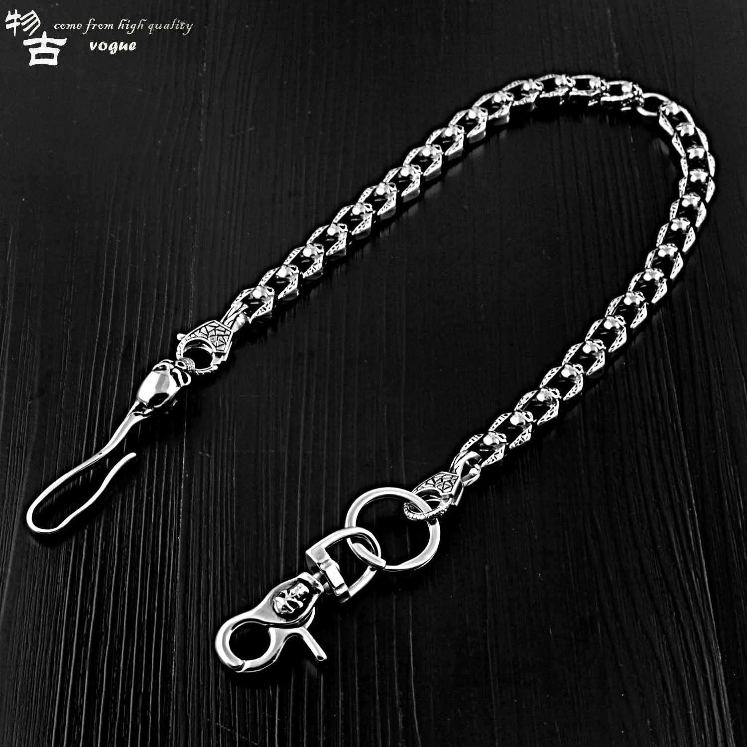 SOLID STAINLESS STEEL Biker Skull Wallet Chain Long Pants Chain jeans ...