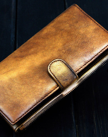 Vintage Cool mens long leather wallet men vintage long wallet for men ...