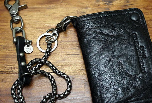 Handmade Motorcycle biker wallet chain black heavy coffee leather ...