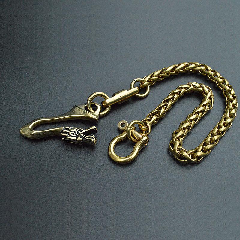 Solid Brass Cool Punk Rock Skull Wallet Chain Biker Trucker Wallet ...