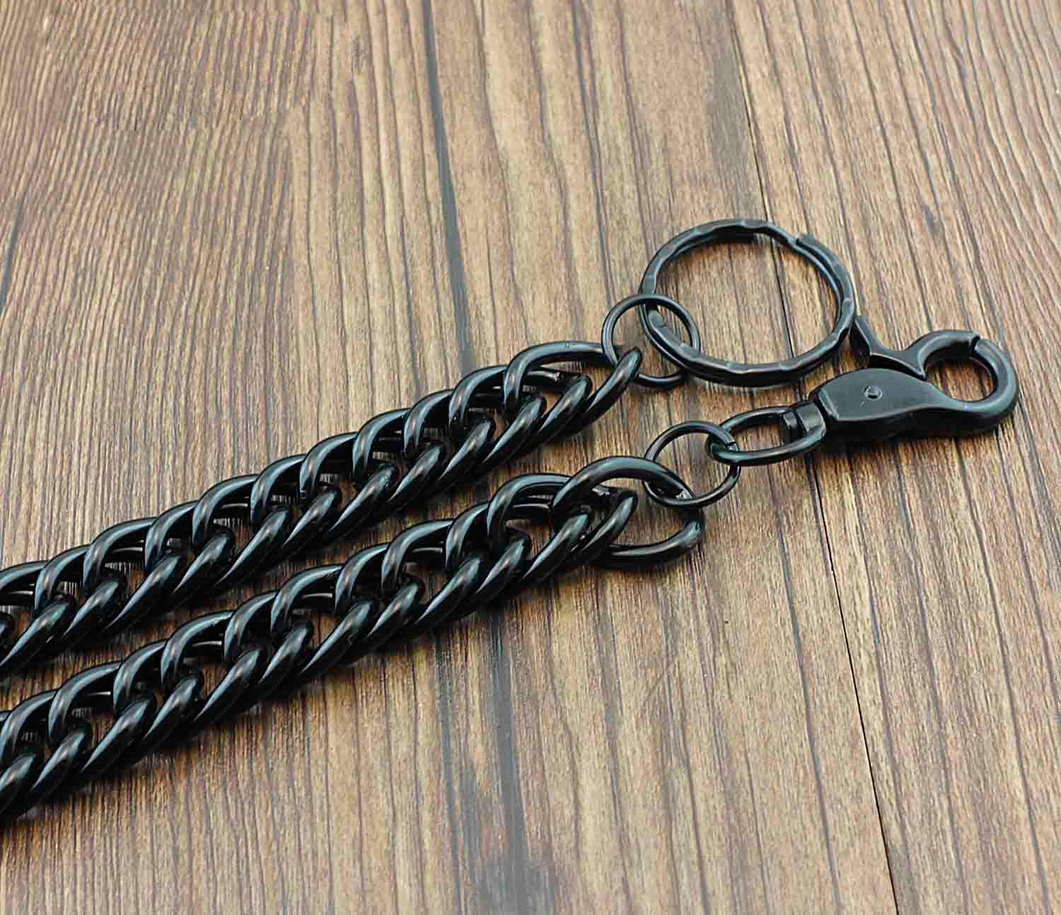 Black Wallet Chain Cool Black Biker Wallet Chain Black Long Chain for ...