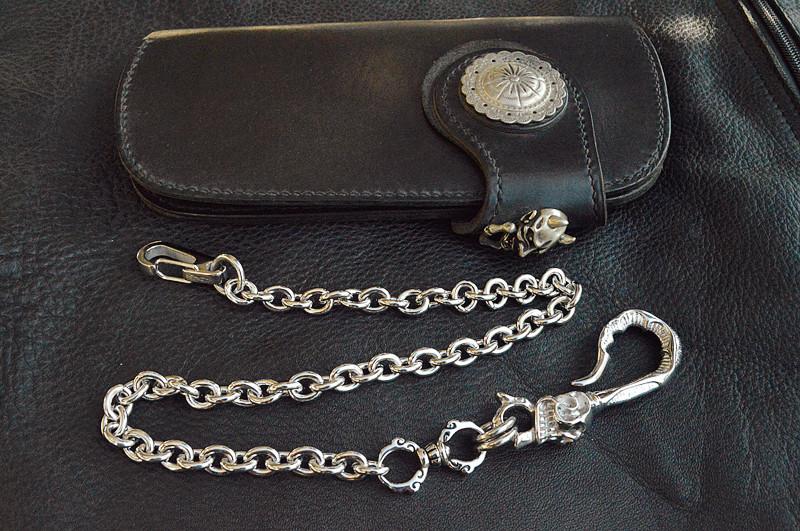 skull wallet chain Solid Stainless Steel Cool Punk Rock Skull Wallet ...