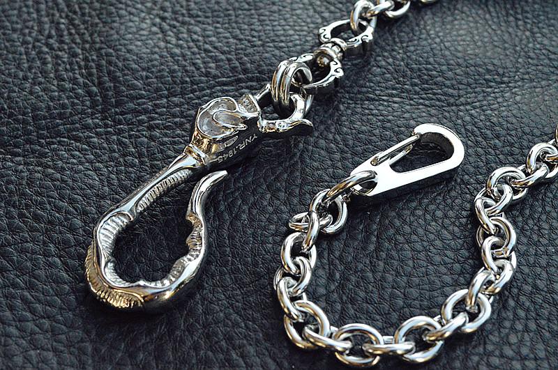 skull wallet chain Solid Stainless Steel Cool Punk Rock Skull Wallet ...