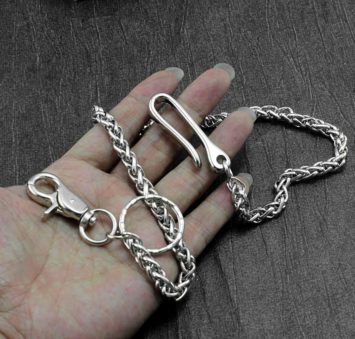 Solid Stainless Steel Wallet Chain Cool Punk Rock Biker Trucker Wallet ...