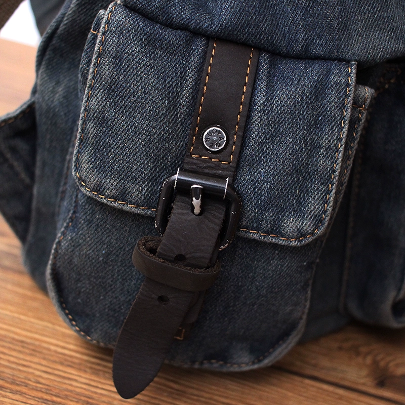 Vintage Womens Denim Backpacks School Backpack Blue Denim School ...