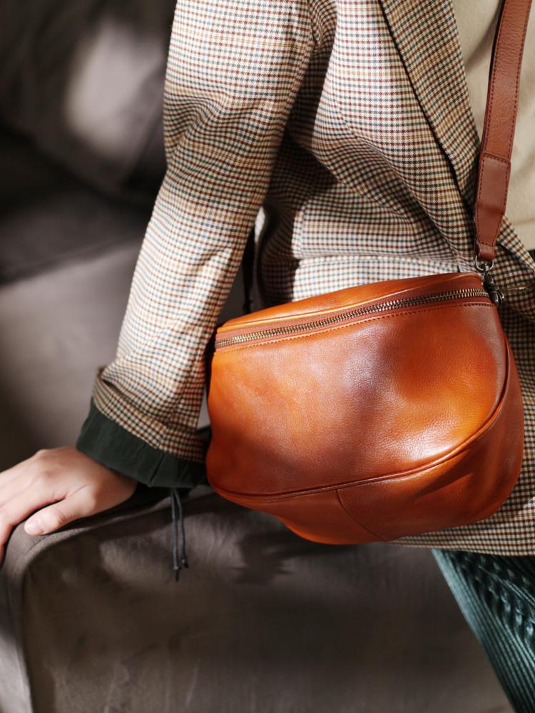 Stylish Womens Black Leather Small Satchel Shoulder Bag Zipper Square