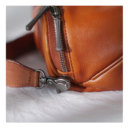 Stylish Womens Black Leather Small Satchel Shoulder Bag Zipper Square