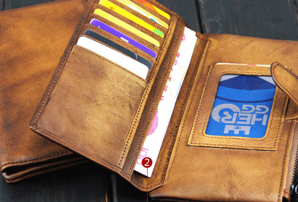Vintage Cool mens long leather wallet men vintage long wallet for men ...